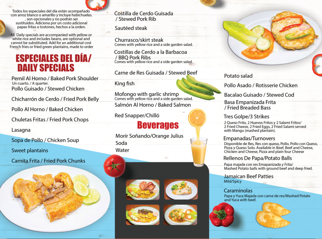 Menu - La Cocina Latin/Spanish Restaurant